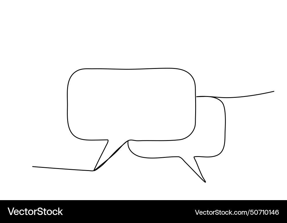 Speech bubbles one line drawing animation video Vector Image