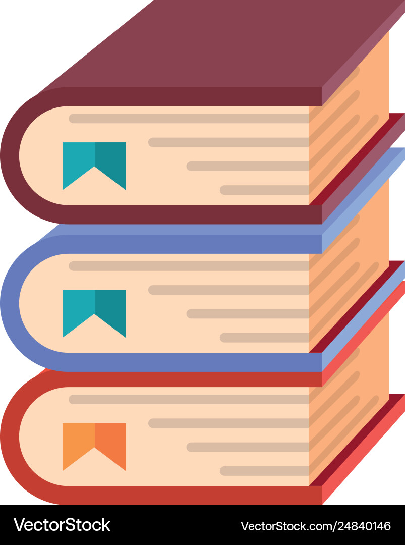 Stack books school white background Royalty Free Vector