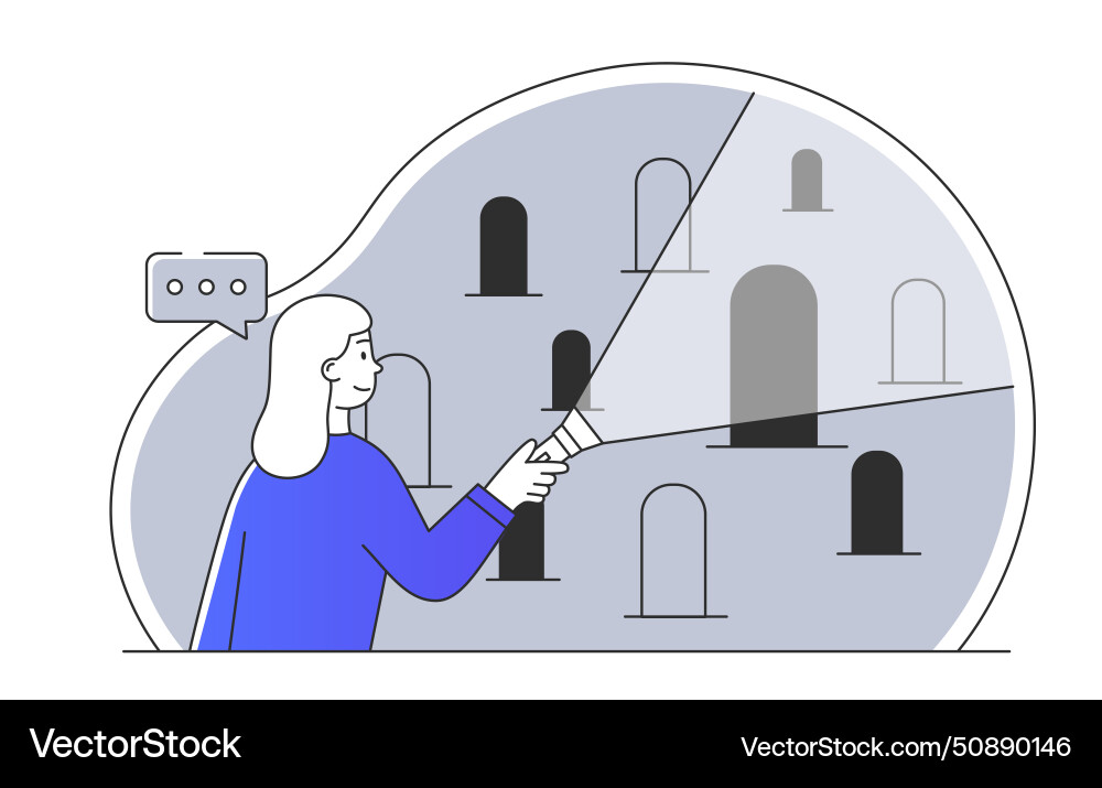 Woman with self analysis simple Royalty Free Vector Image