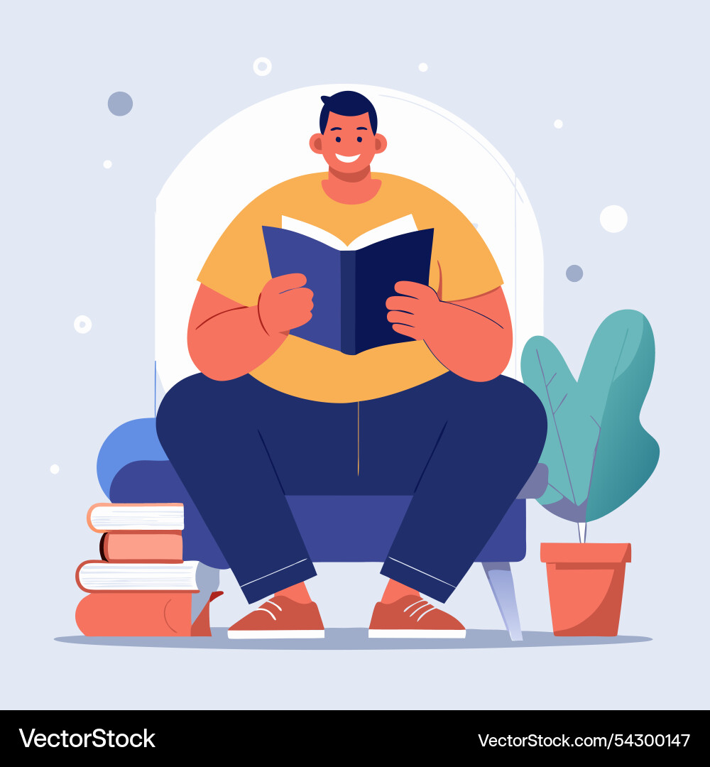 A man reading book 8 Royalty Free Vector Image
