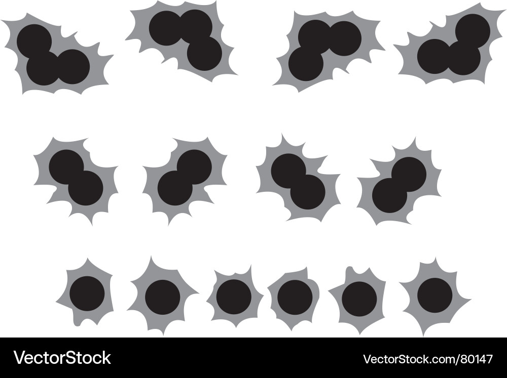 Bullet holes Royalty Free Vector Image - VectorStock