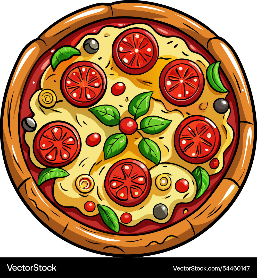 Delicious pizza clipart Royalty Free Vector Image