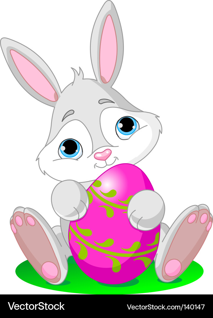 Easter bunny with egg Royalty Free Vector Image