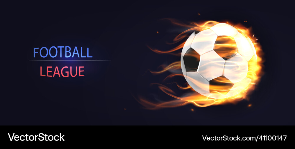 Flaming Football League Concept Royalty Free Vector Image