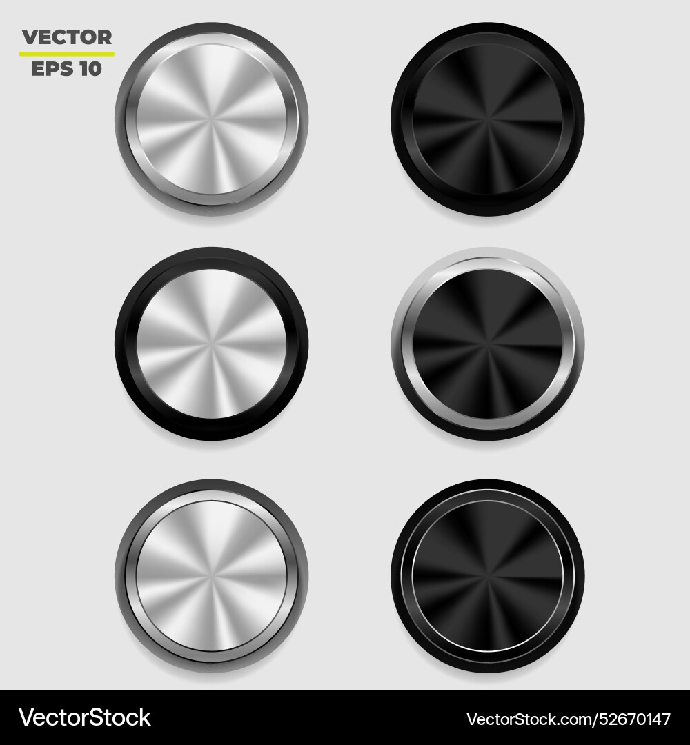 Metallic knob metal and plastic volume dial Vector Image