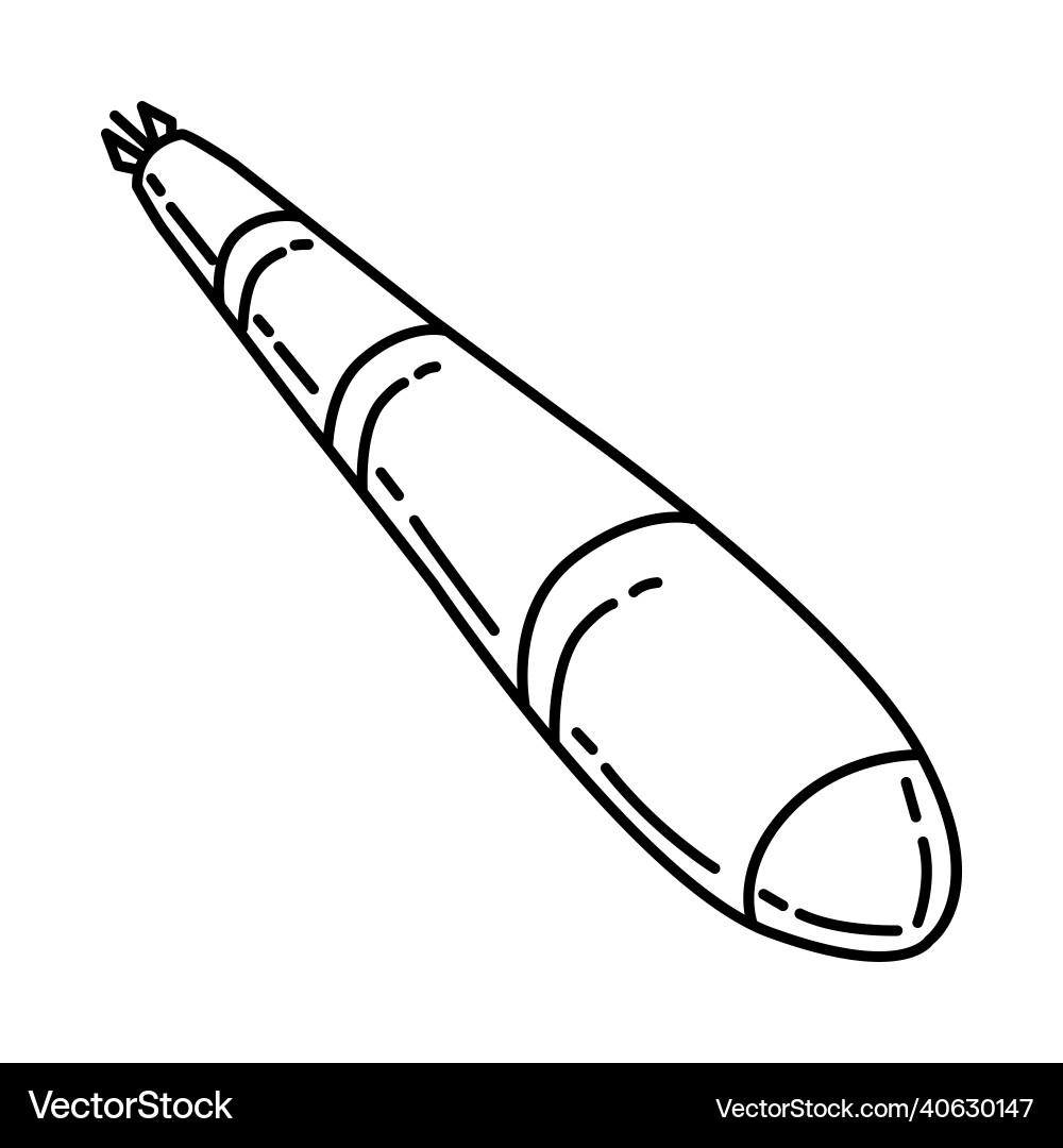 Naval combat torpedo icon doodle hand drawn Vector Image