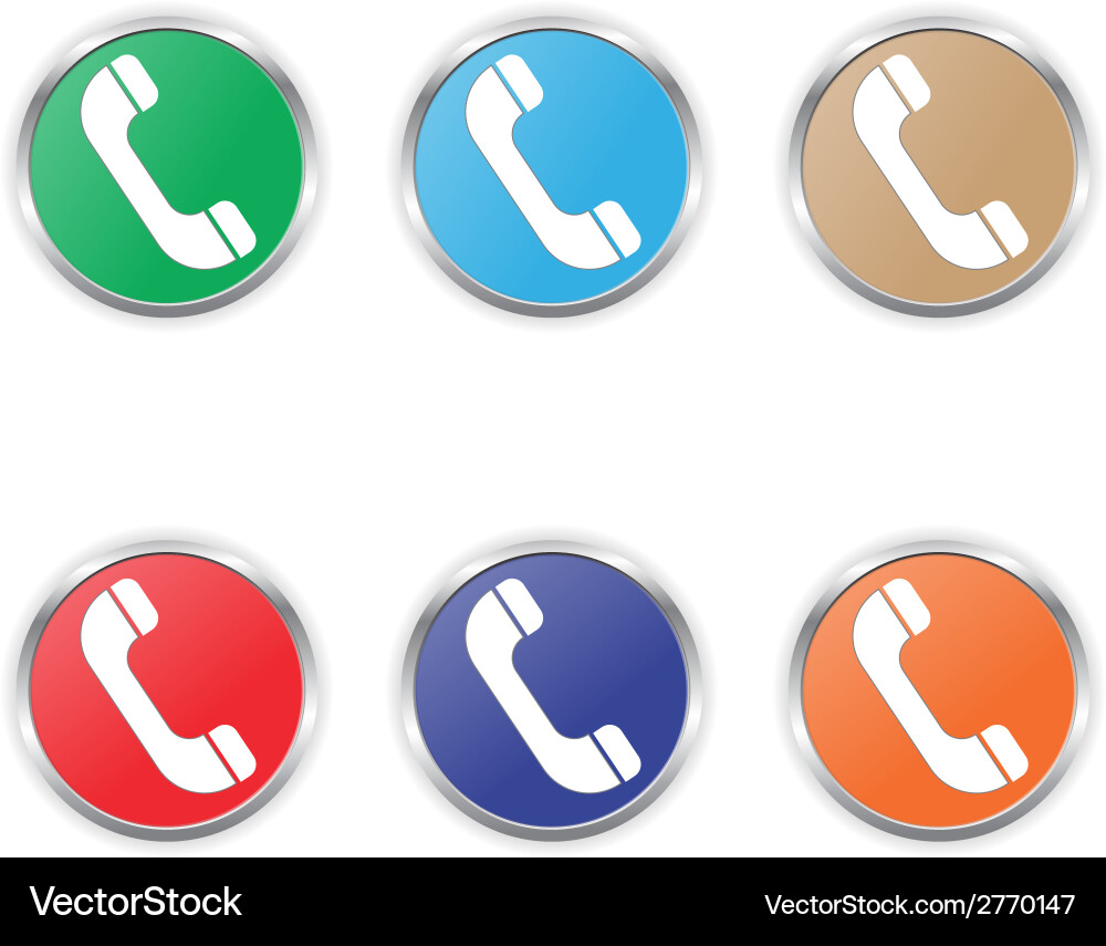 Phone icon color set Royalty Free Vector Image