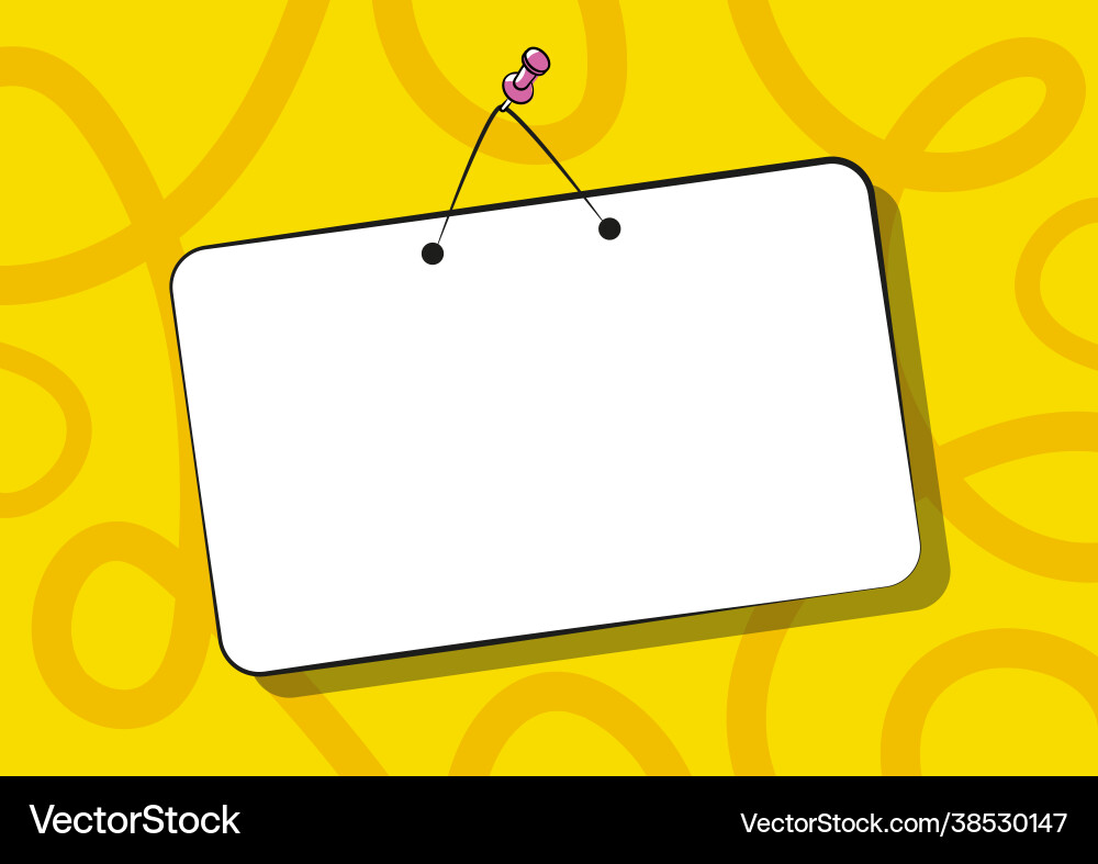 Pinned hanging door sign drawing with empty Vector Image