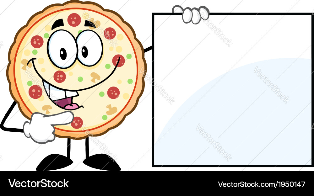 Pizza cartoon Royalty Free Vector Image - VectorStock
