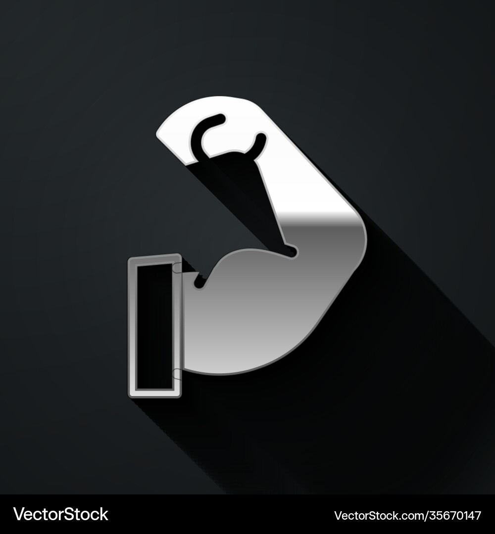 Silver bodybuilder showing his muscles icon Vector Image