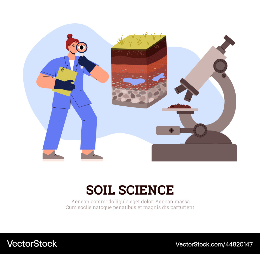 Soil science and lab researches banner template Vector Image