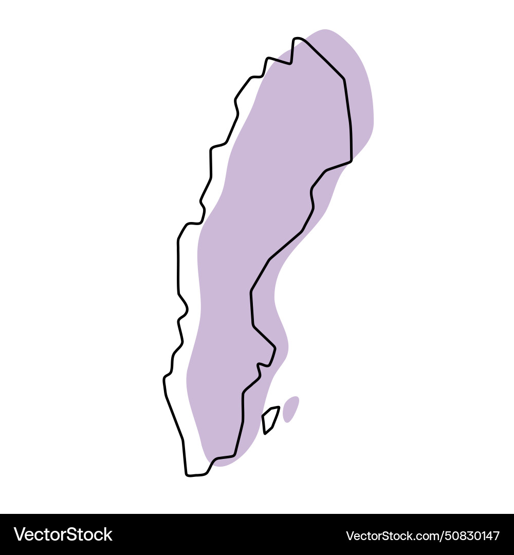 Sweden simplified map Royalty Free Vector Image