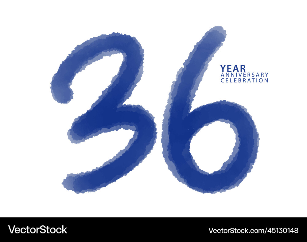 36 year anniversary celebration blue color Vector Image
