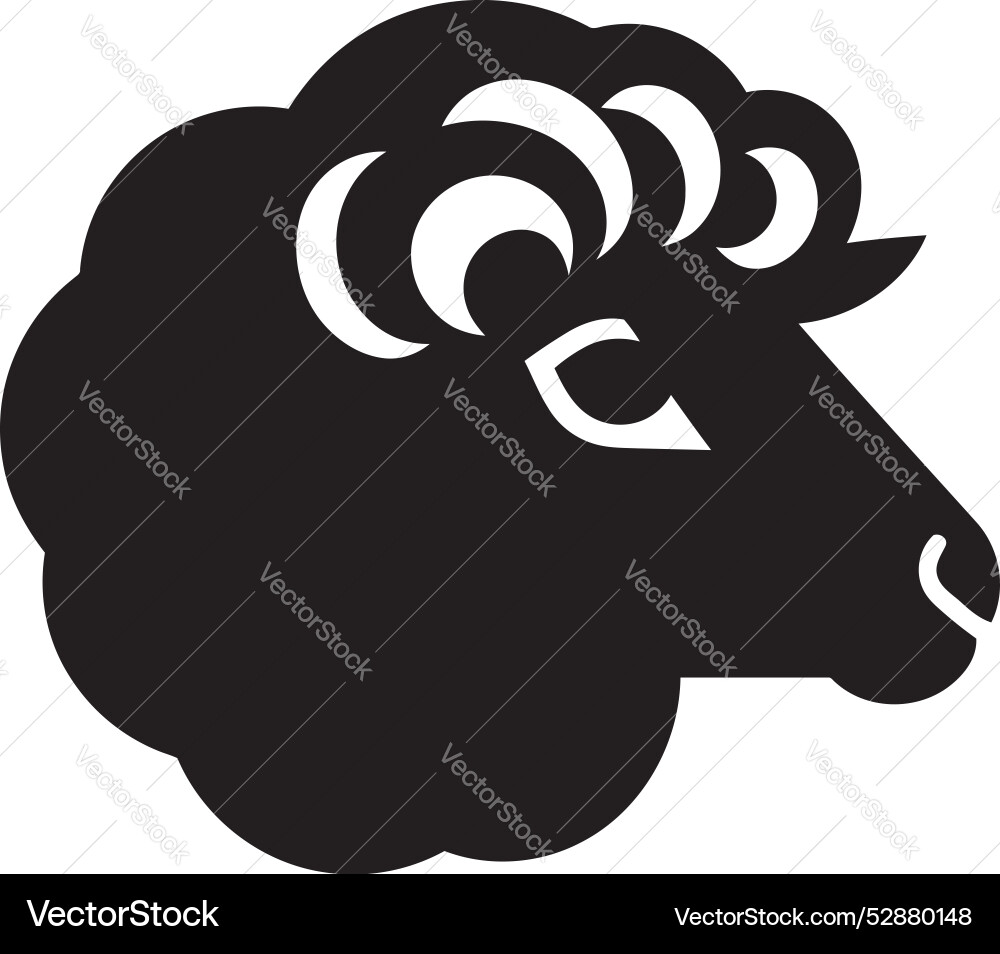 Artistic woolly sheep vision sheep logo onyx Vector Image