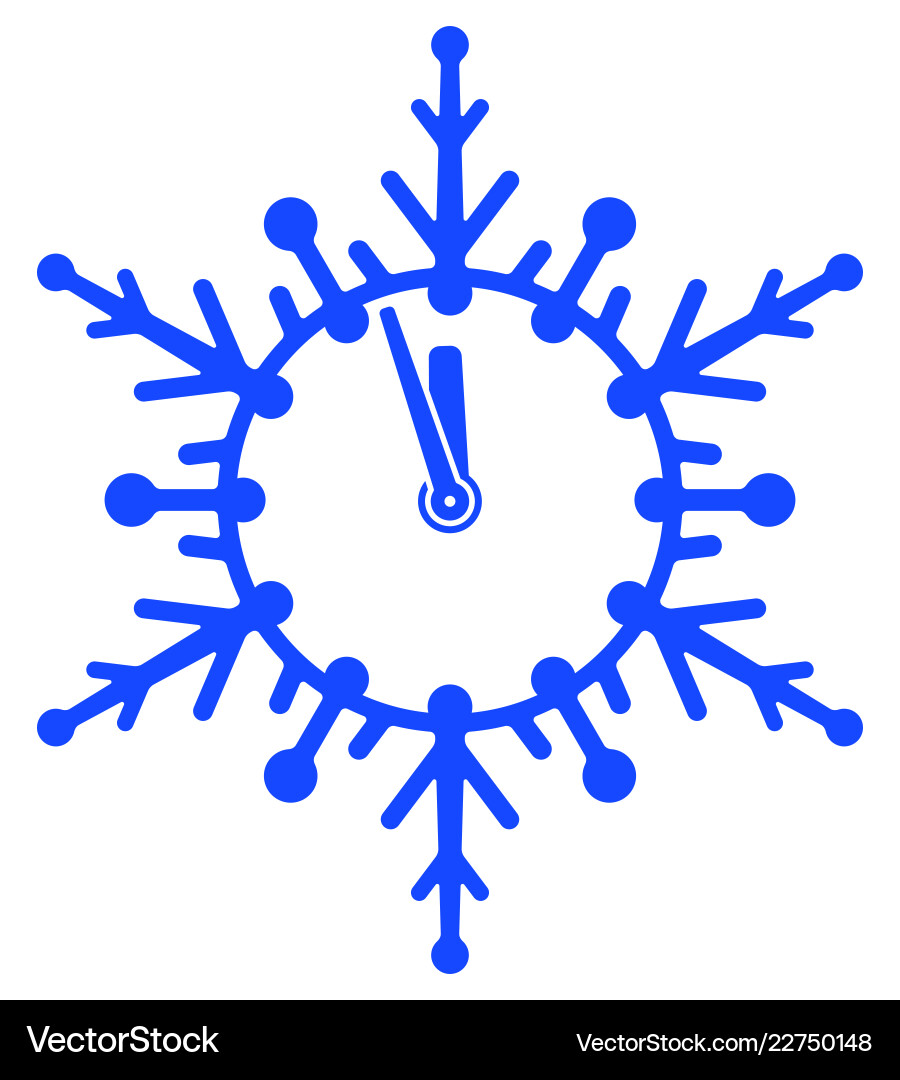 Clock snowflake Royalty Free Vector Image - VectorStock