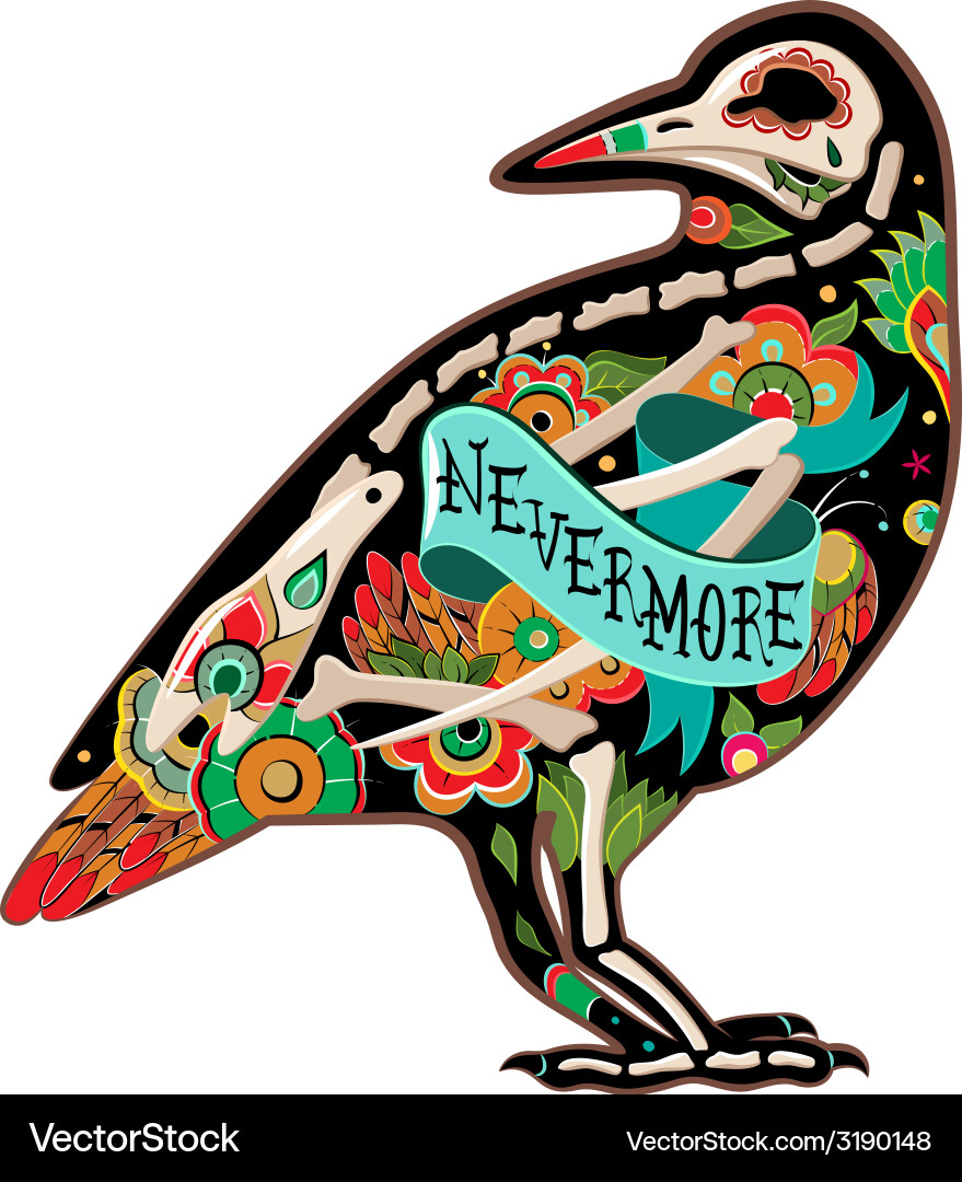 Colorful crow Royalty Free Vector Image - VectorStock