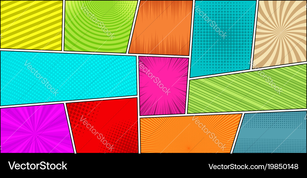 Comic book horizontal bright background Royalty Free Vector