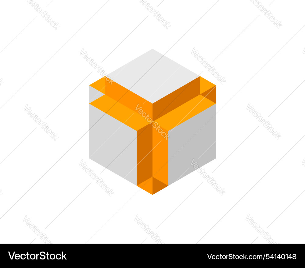 Cube logo geometric design box logotype company Vector Image