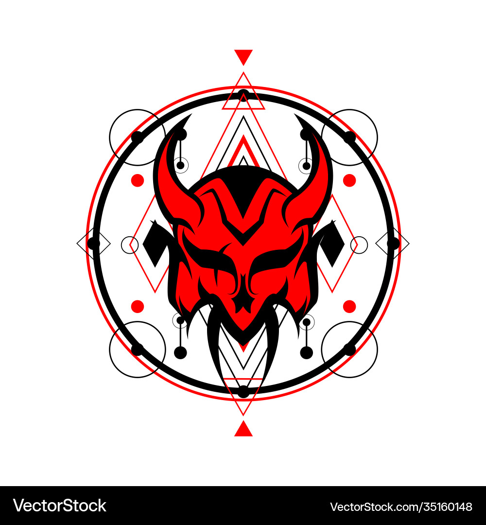 Devil sacred geometry in white background Vector Image