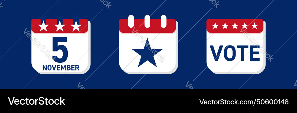 Elections reminder icon tear-off calendar Vector Image
