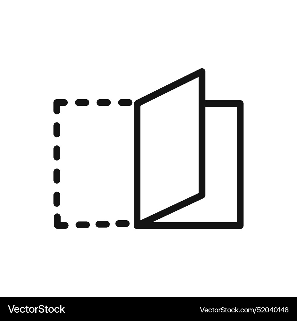 Folded paper icon black and white sign Royalty Free Vector