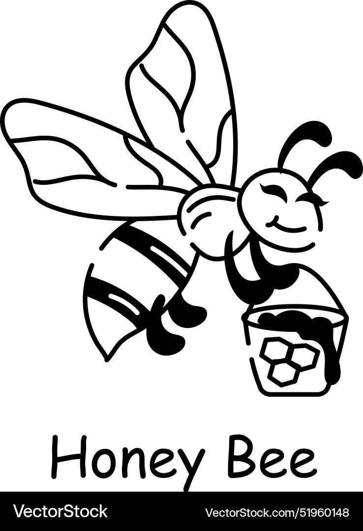 Honey bee Royalty Free Vector Image - VectorStock