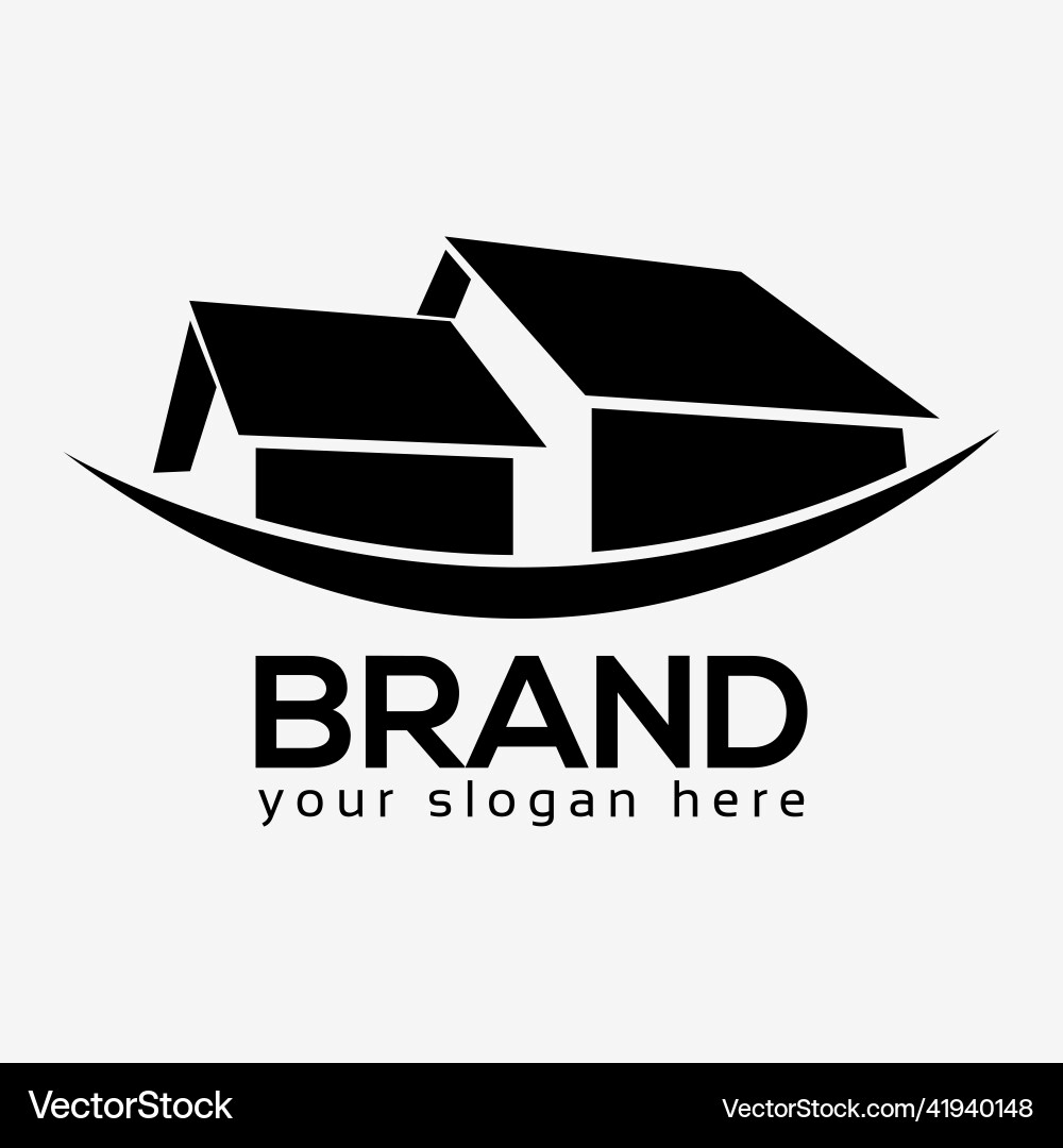 House logo flat design Royalty Free Vector Image
