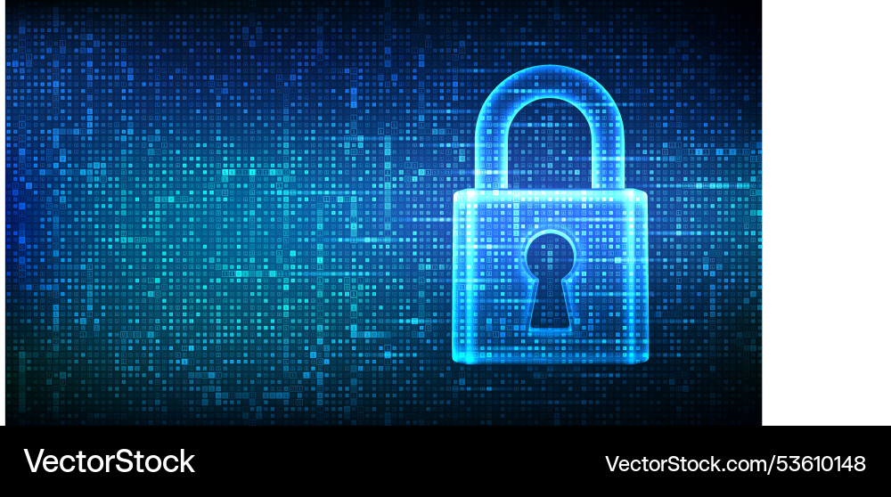 Lock cyber security padlock with keyhole icon Vector Image