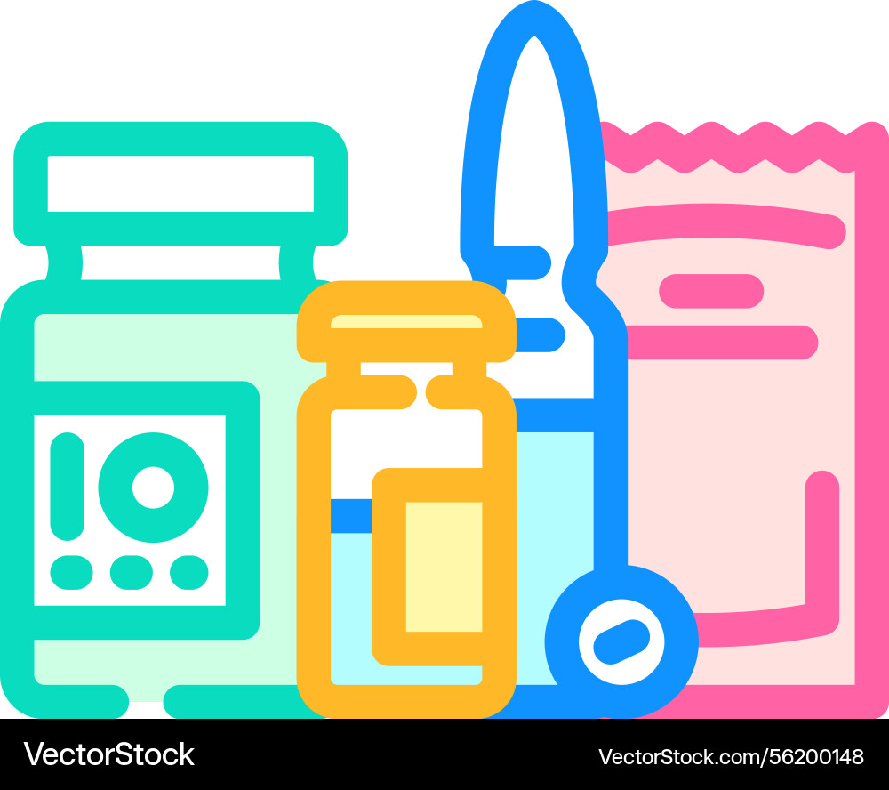 Medication packaging pharmacist color icon Vector Image
