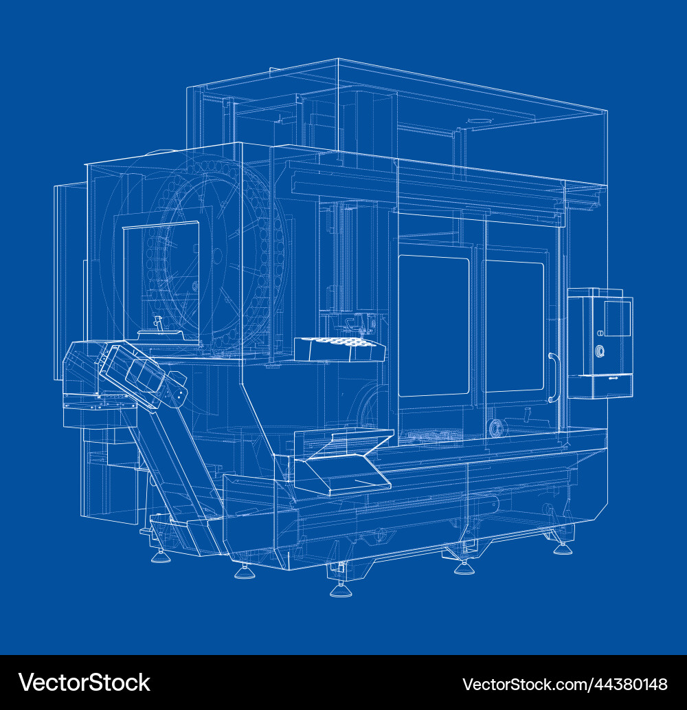 Metalworking cnc milling machine Royalty Free Vector Image