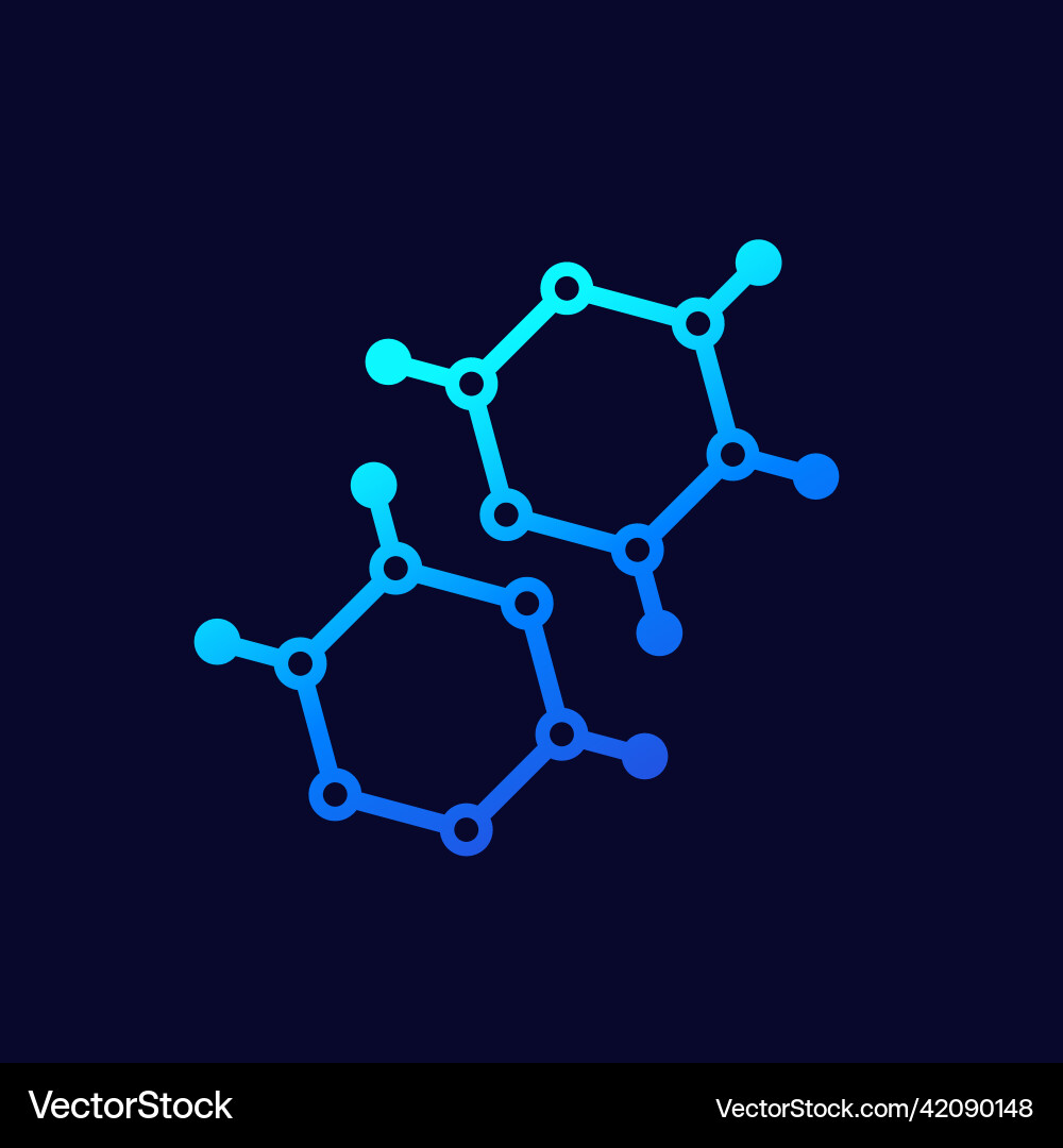 Polymer monomer molecules icon Royalty Free Vector Image