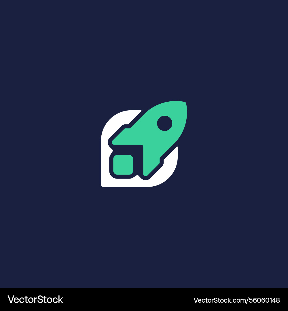 Simple rocket logo design Royalty Free Vector Image