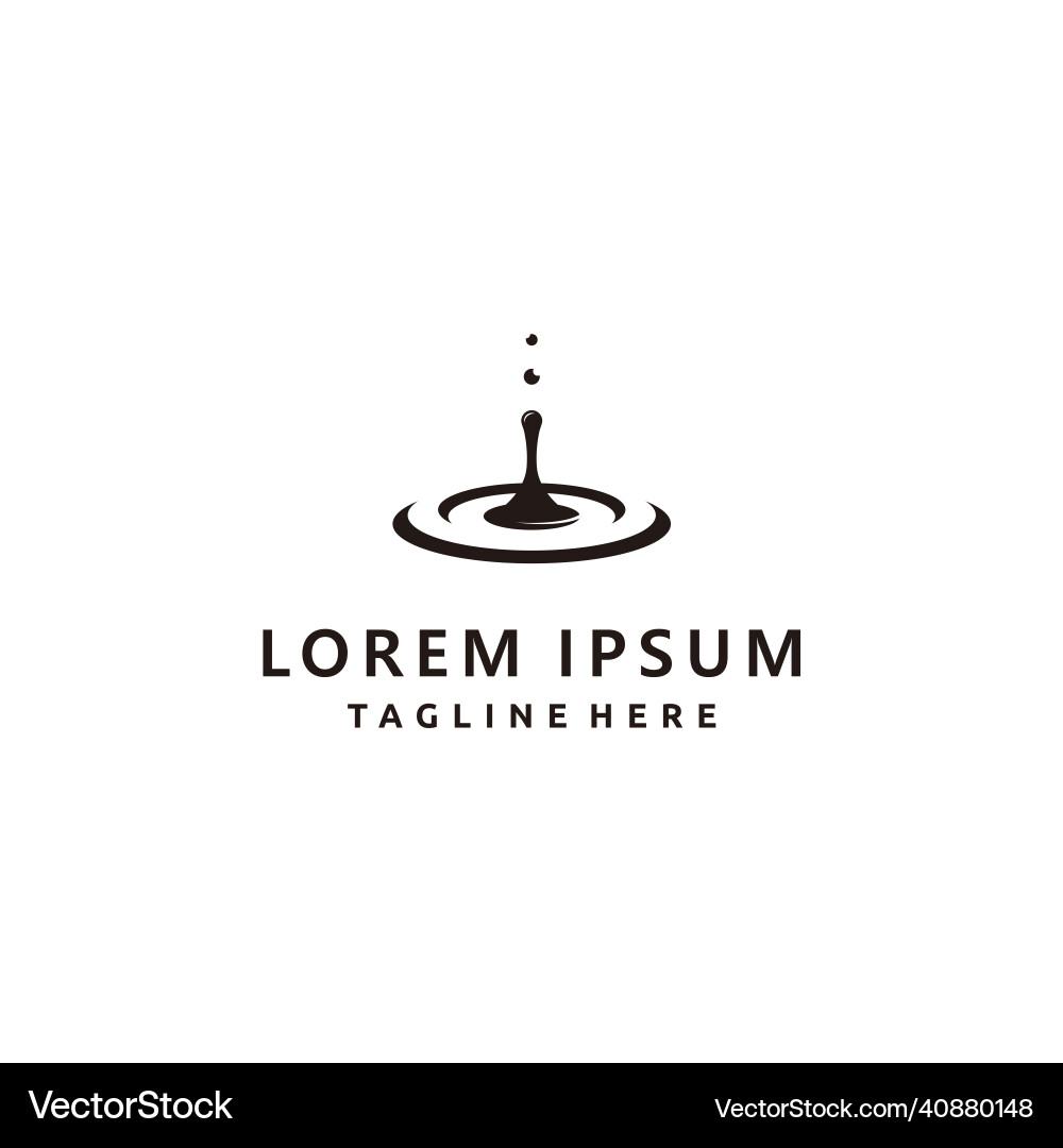 Water ripple minimalist logo design template Vector Image
