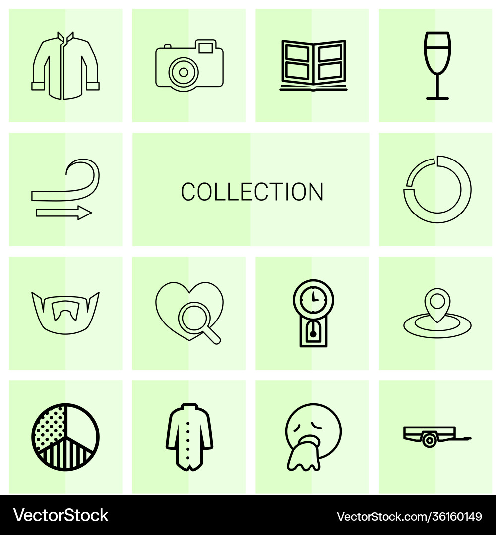 14 collection icons Royalty Free Vector Image - VectorStock