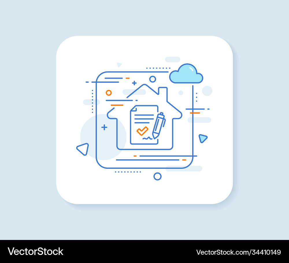 Approved agreement line icon sign document symbol Vector Image