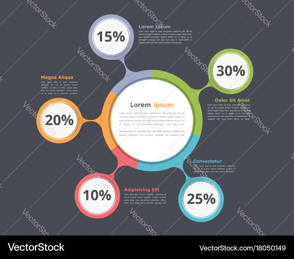 Business Pie Chart Template Royalty Free Vector Image