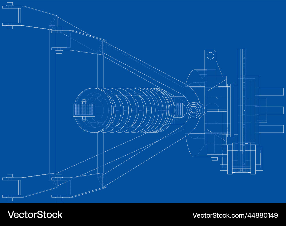Car suspension with shock absorber Royalty Free Vector Image