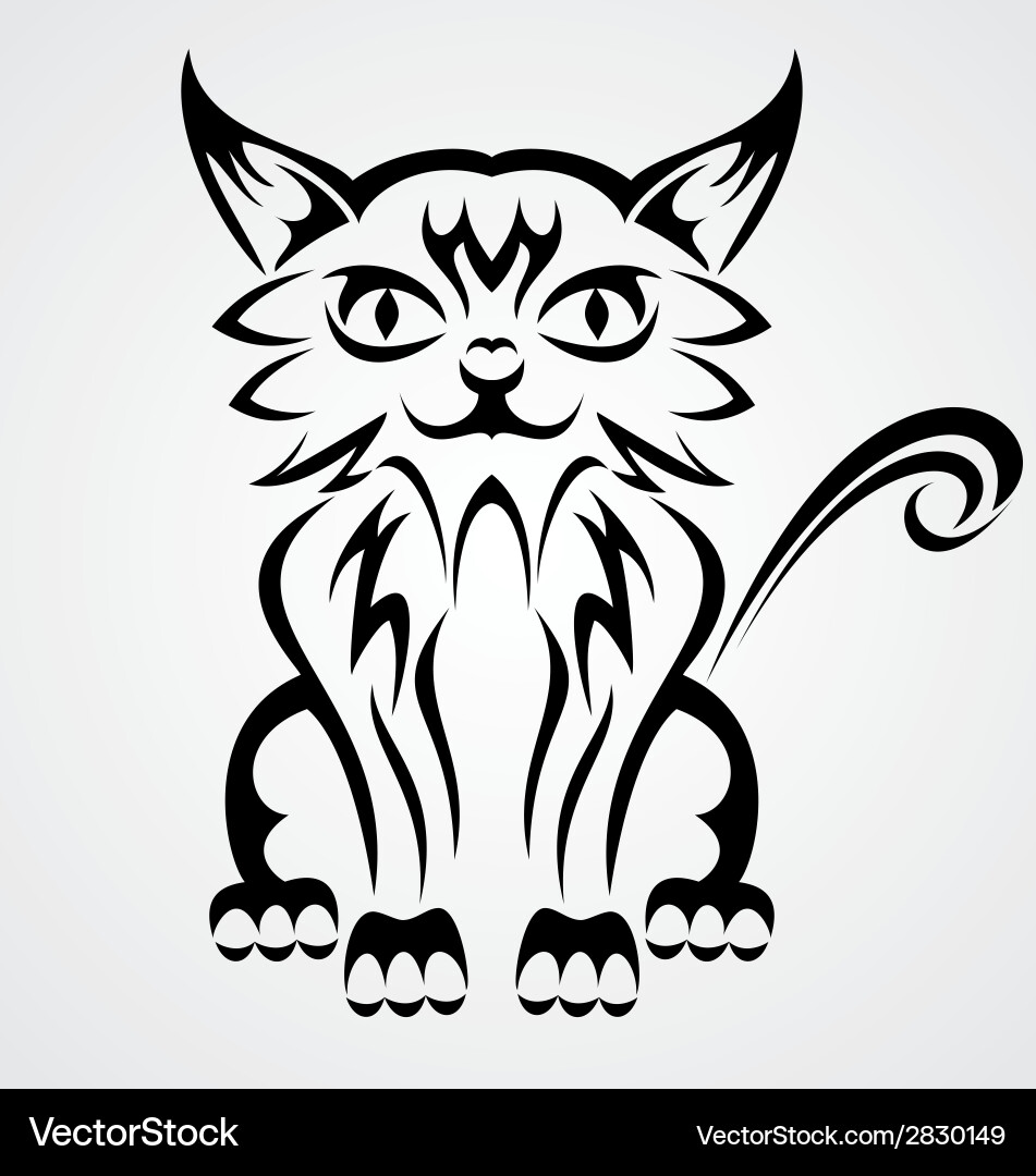 Cat tattoo design Royalty Free Vector Image - VectorStock