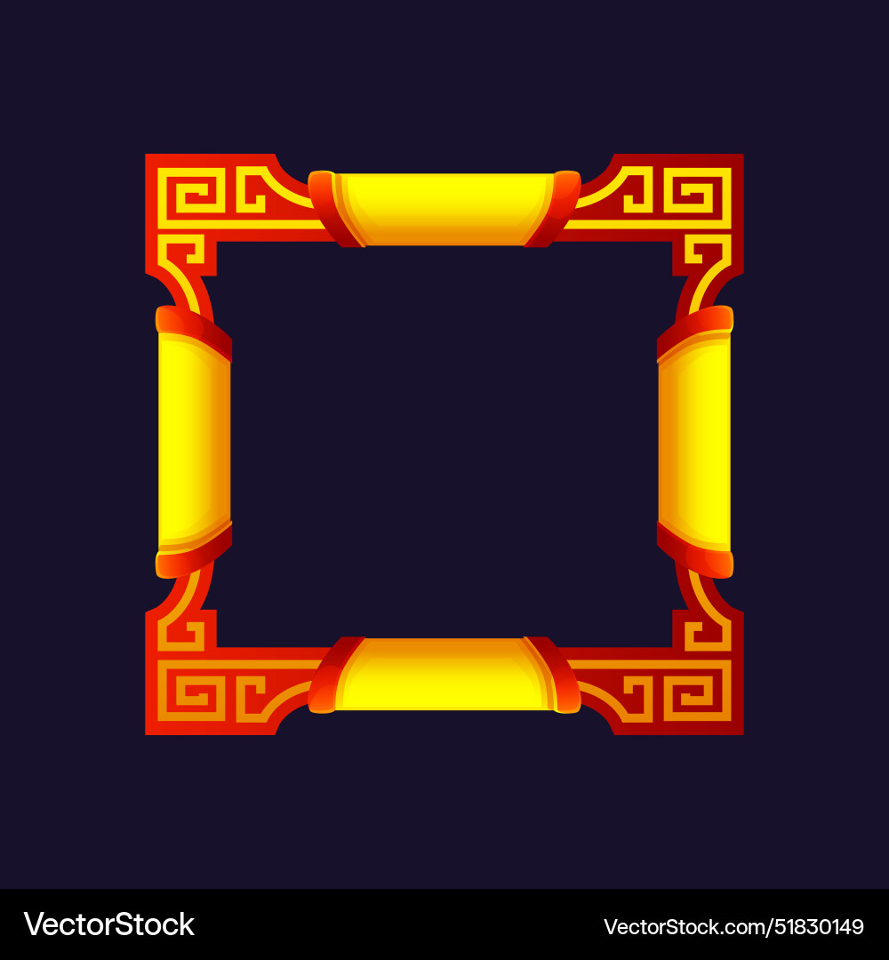 Chinese golden-red frame background Royalty Free Vector
