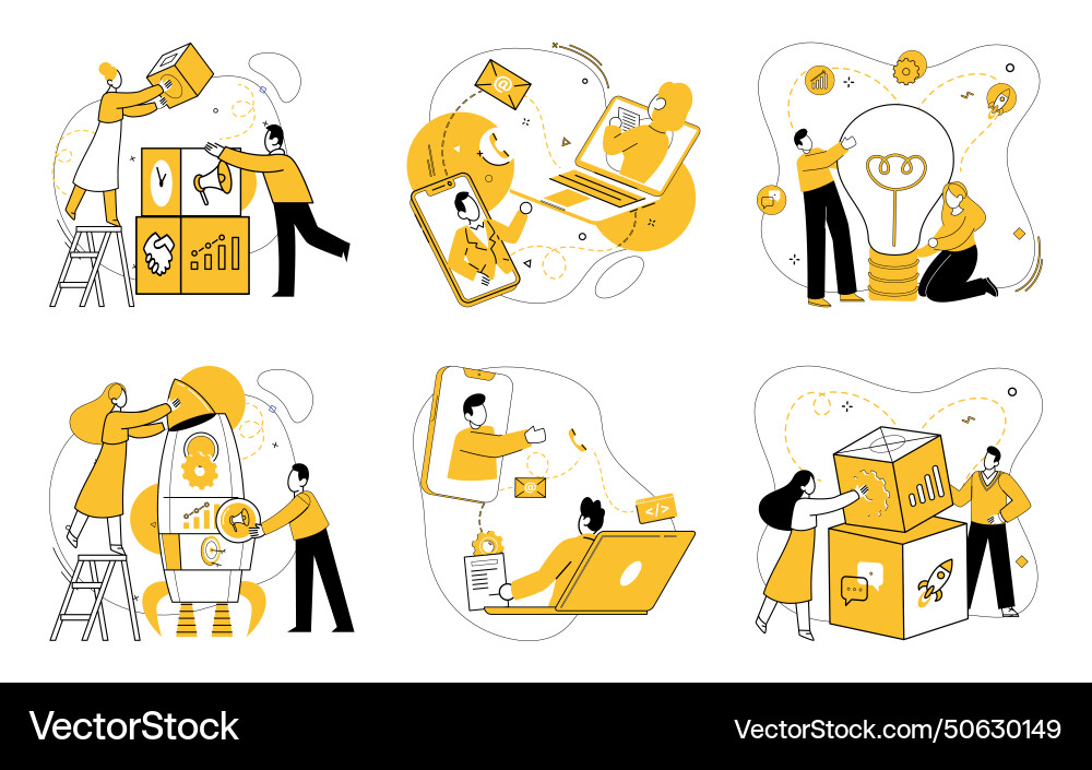 Cooperative work corporate success is symphony Vector Image