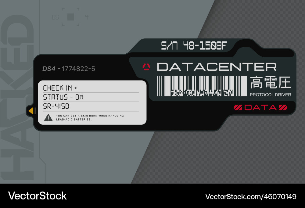 Cyberpunk decal sticker label Royalty Free Vector Image
