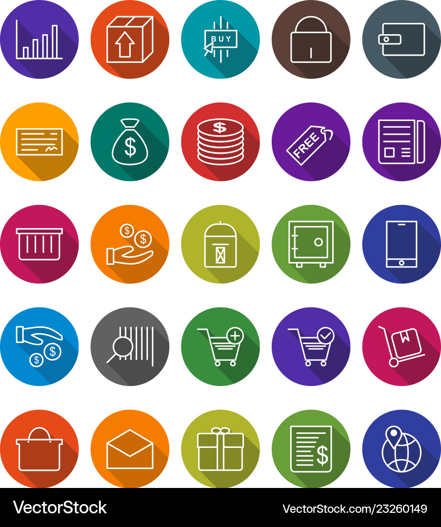 E-commerce icon set Royalty Free Vector Image - VectorStock