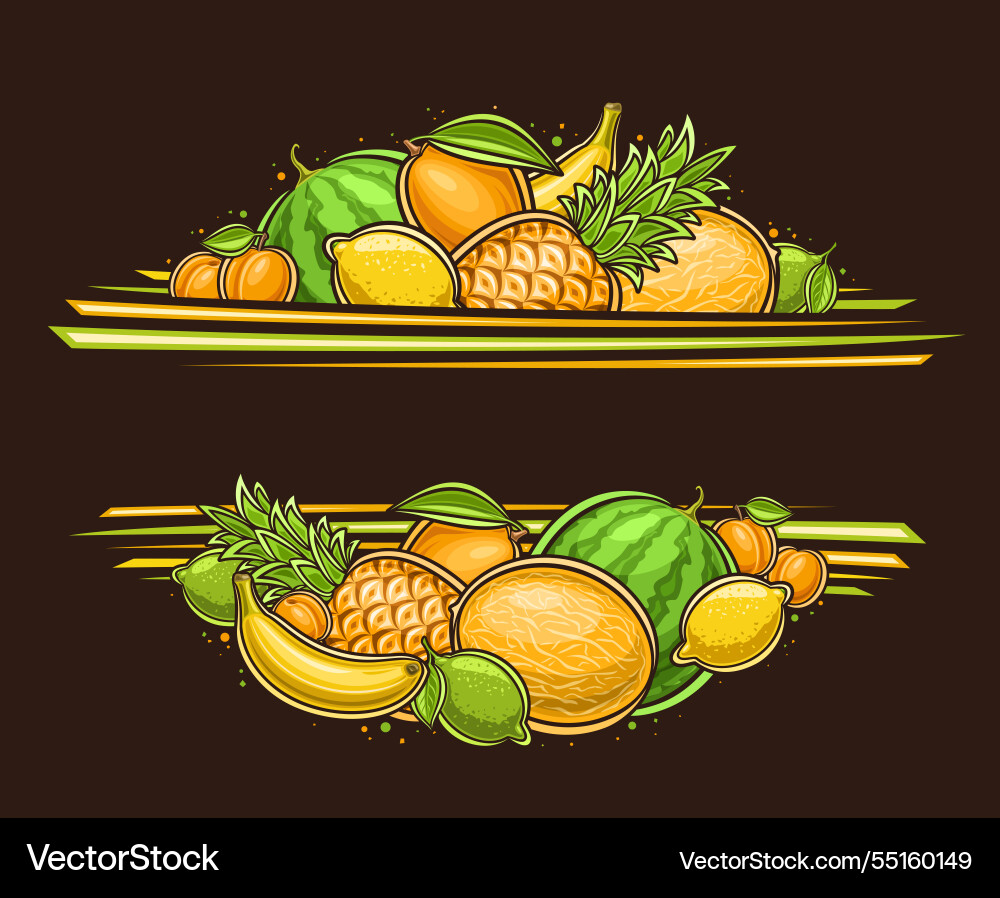 Fruit border Royalty Free Vector Image - VectorStock