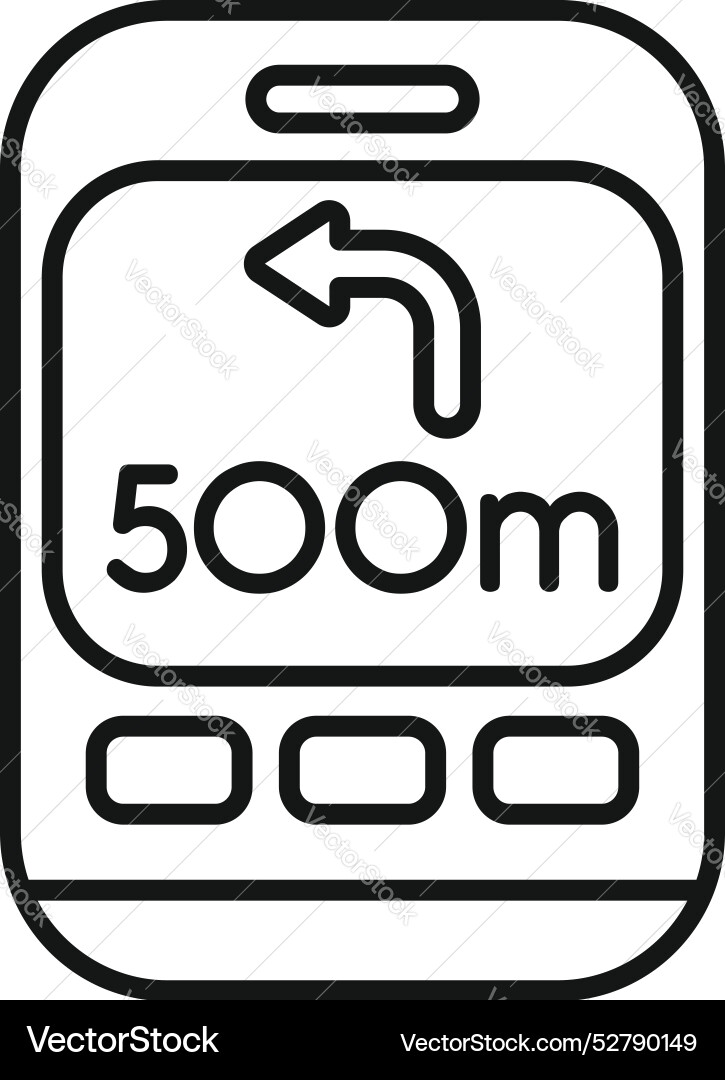 Gps navigation showing turn left in 500 meters Vector Image