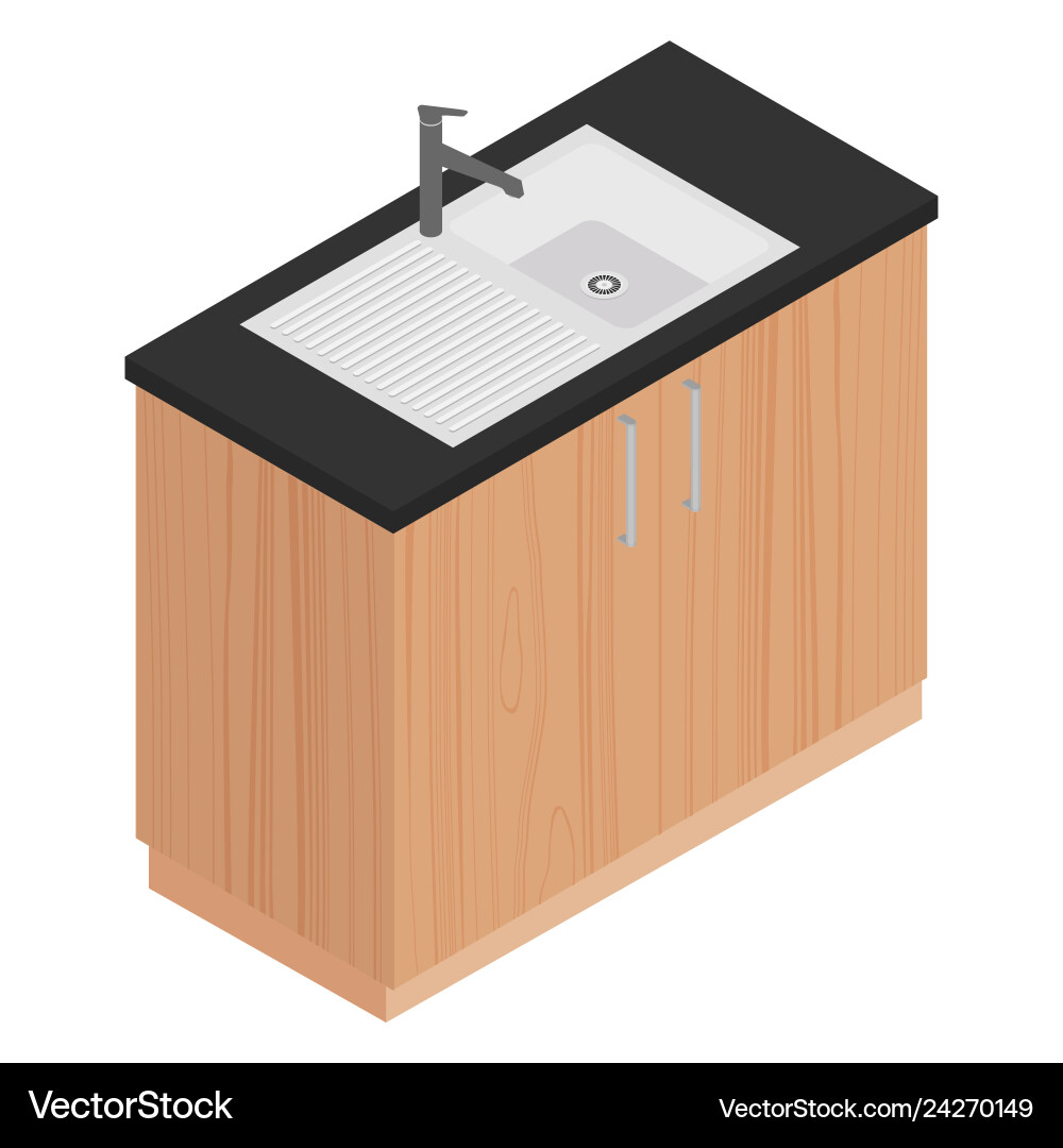 Isometric kitchen cabinet Royalty Free Vector Image