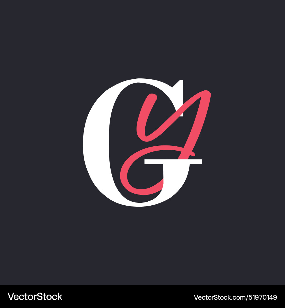 Letter gy logo perfectly blended initials Vector Image
