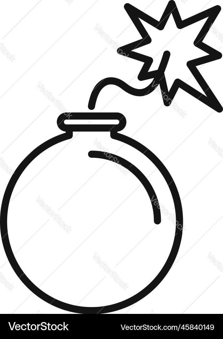 Malware bomb icon outline error threat Royalty Free Vector