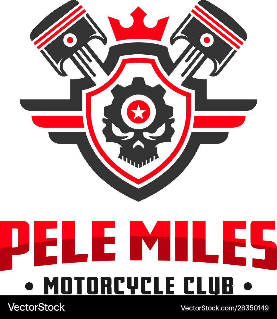 Motorcycle club community logo design Royalty Free Vector