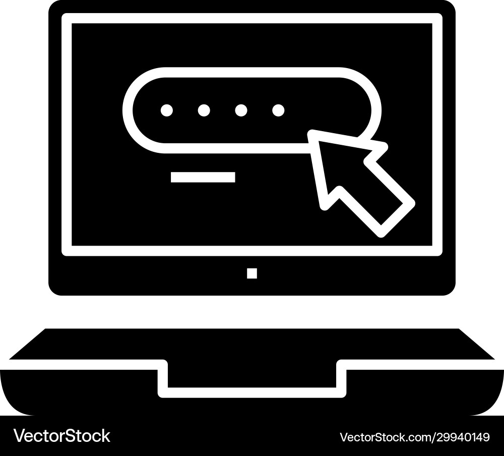 Online search black icon concept Royalty Free Vector Image