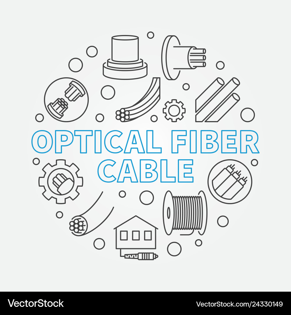 Optical fiber cable circular outline Royalty Free Vector